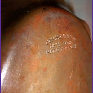 Antique Joseph Heinrichs Hammered Pure Copper Match Holder for Harmonie ...