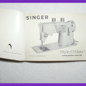 Singer 328 Style O Matic OEM Sewing Machine Manual, 1960's, Maintenance ...