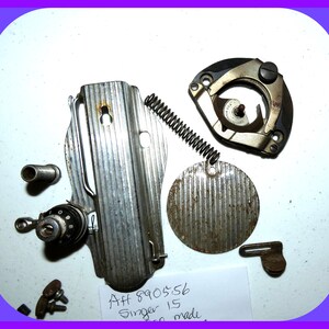 Singer Model 15 Sewing Machine Parts, Face Plate & Tension Assembly ...