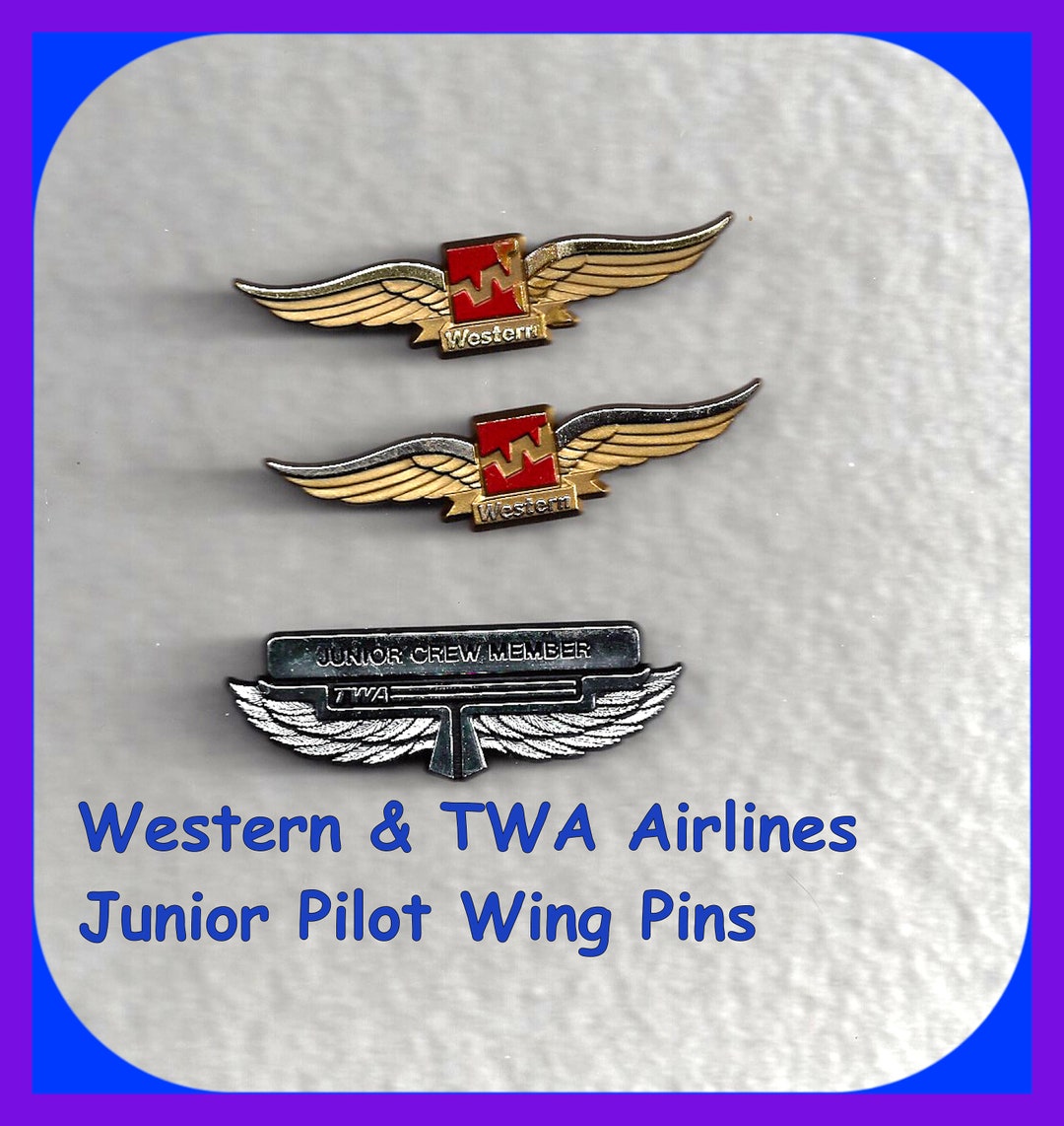 TWA & WESTERN Airlines Vintage Junior Pilot Wings, Kids Flying Wings ...