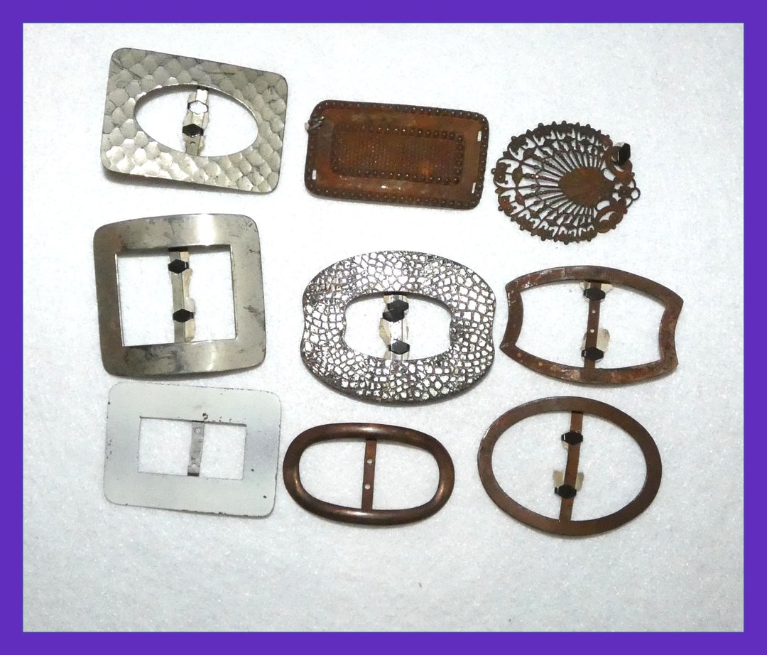 Antique Shoe Ornament Buckles, Jewelry Findings, 1920s Era, 9 Pieces ...