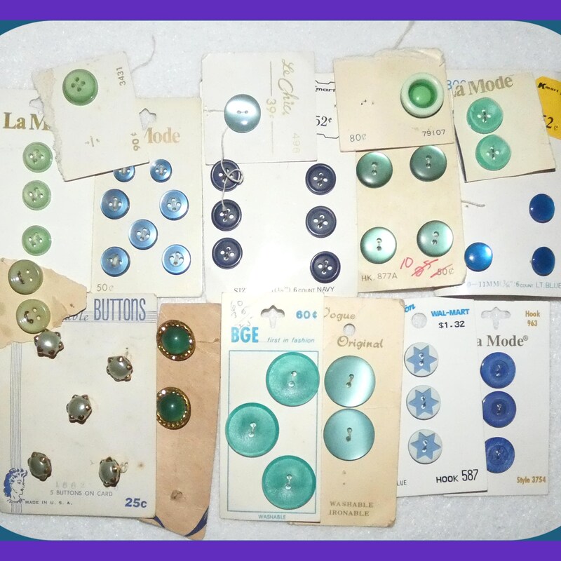 Vintage Button Cards - Etsy