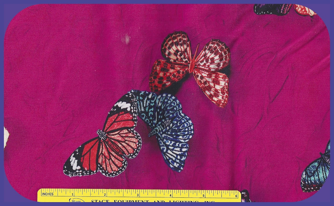 Chrysalis BUTTERFLY Cotton Fabric, Quilting, Diapause Large Butterflies ...