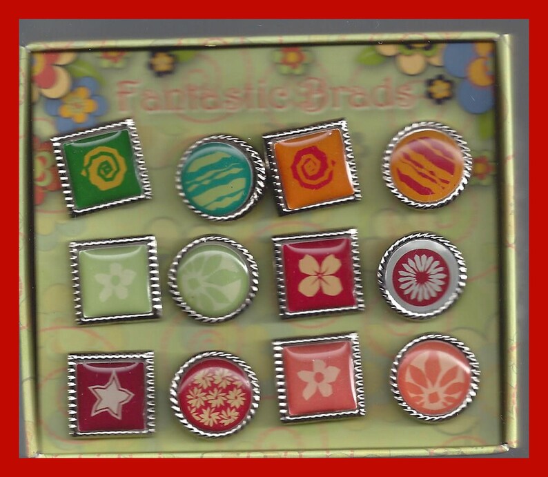 Fancy Colorful BRADS Split Pins Fasteners Square Round Orange - Etsy