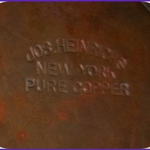 Antique Joseph Heinrichs Hammered Pure Copper Match Holder for Harmonie ...