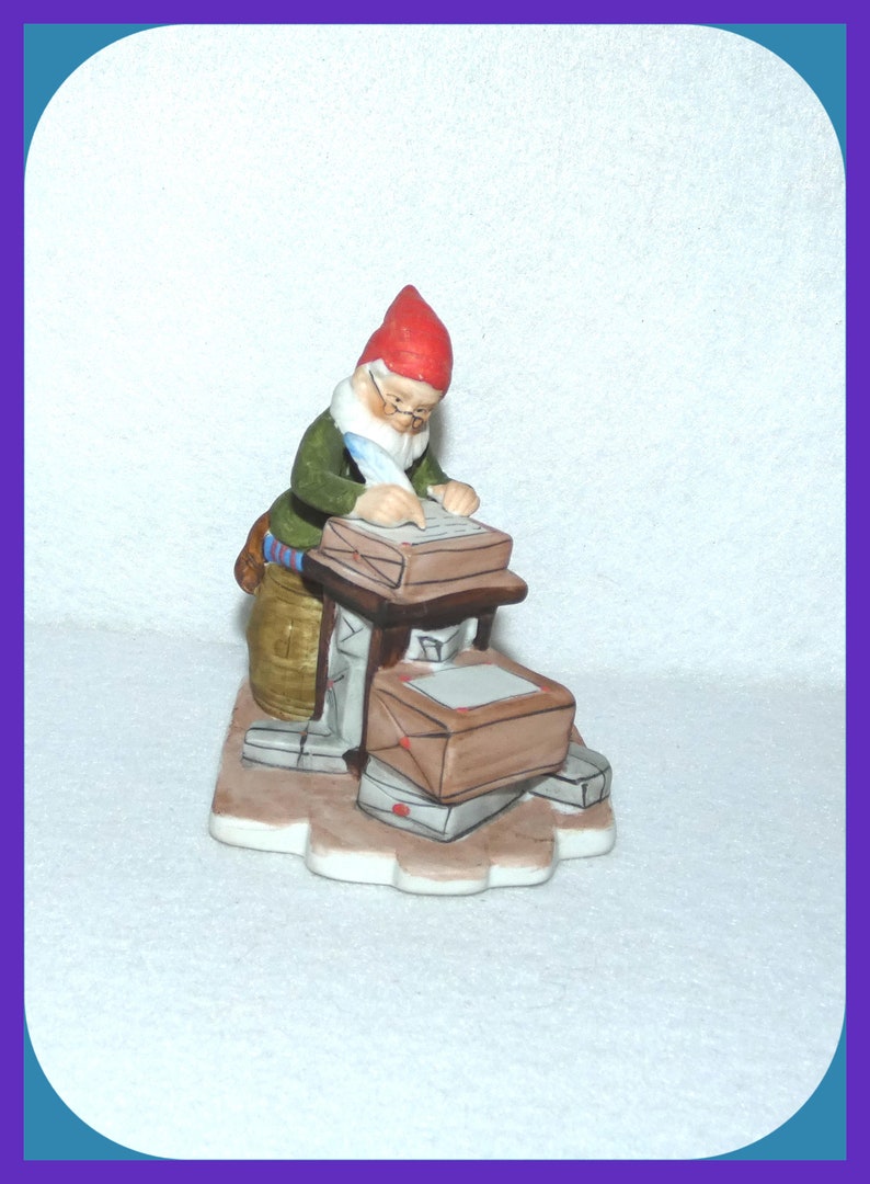 Swedish GNOME Elf Statue Jenny Nystrom Checking His List Twice ...