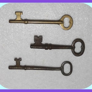 SKELETON Keys, Set of 3, All Iron & Different, Authentic, Original, 3. ...