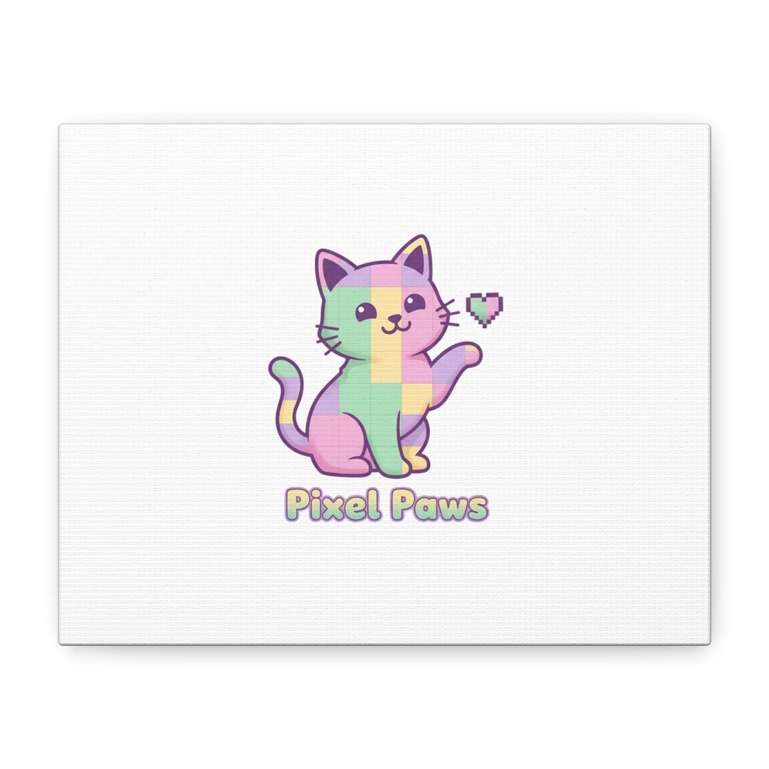 Pixel Paws Cat Canvas | Pixel Pet Nostalgia, 8‑bit Retro Gadget Art - Etsy