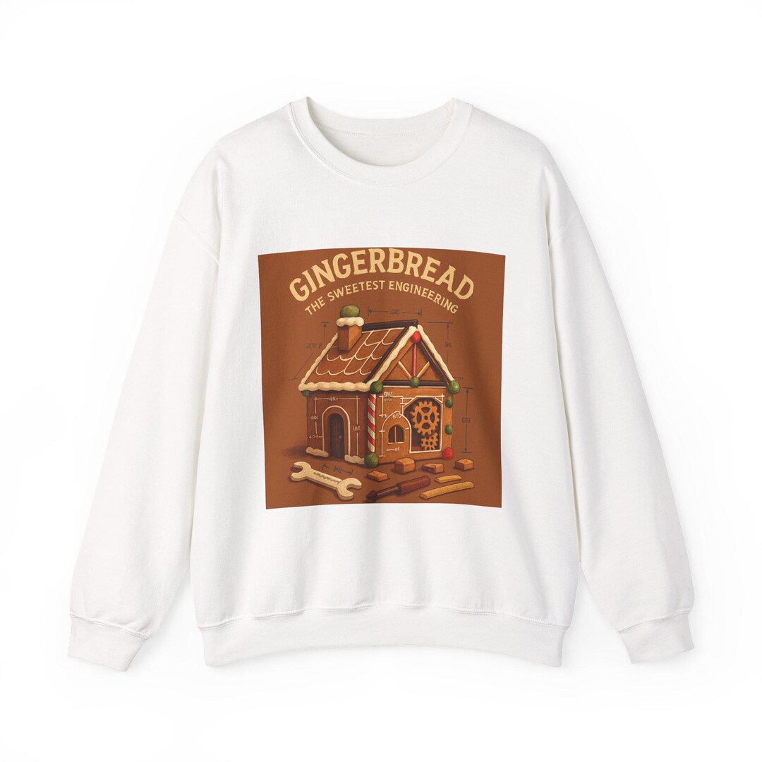Gingerbread House Illustration Sweatshirt | Holiday Baking Cozy Season ...