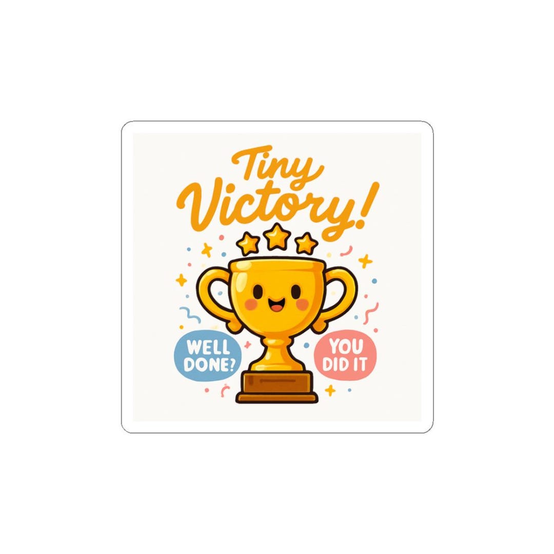 Tiny Victory Trophy Sticker: Glossy Achievement Design - Etsy