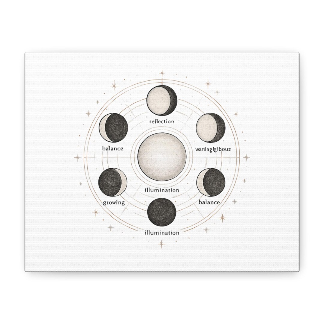 Moon Phase Chart Canvas | Matte Stretched Wall Art - Etsy