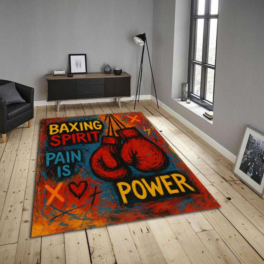 Graffiti Boxing Gloves Rug – Street Pop Art Gym Carpet - Etsy