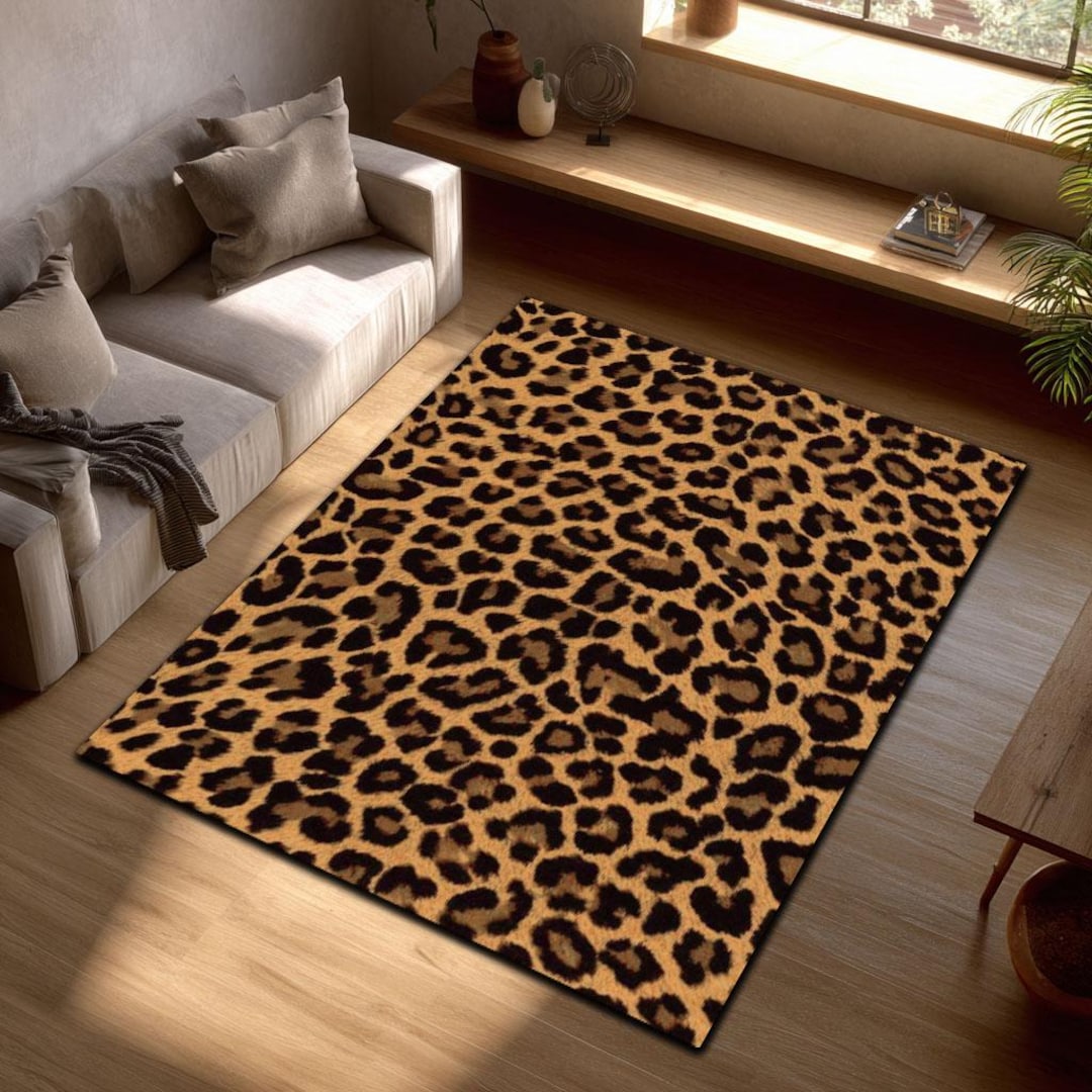 Leopard Print Rug – Bold Animal Pattern Carpet for Bedroom, Living Room ...