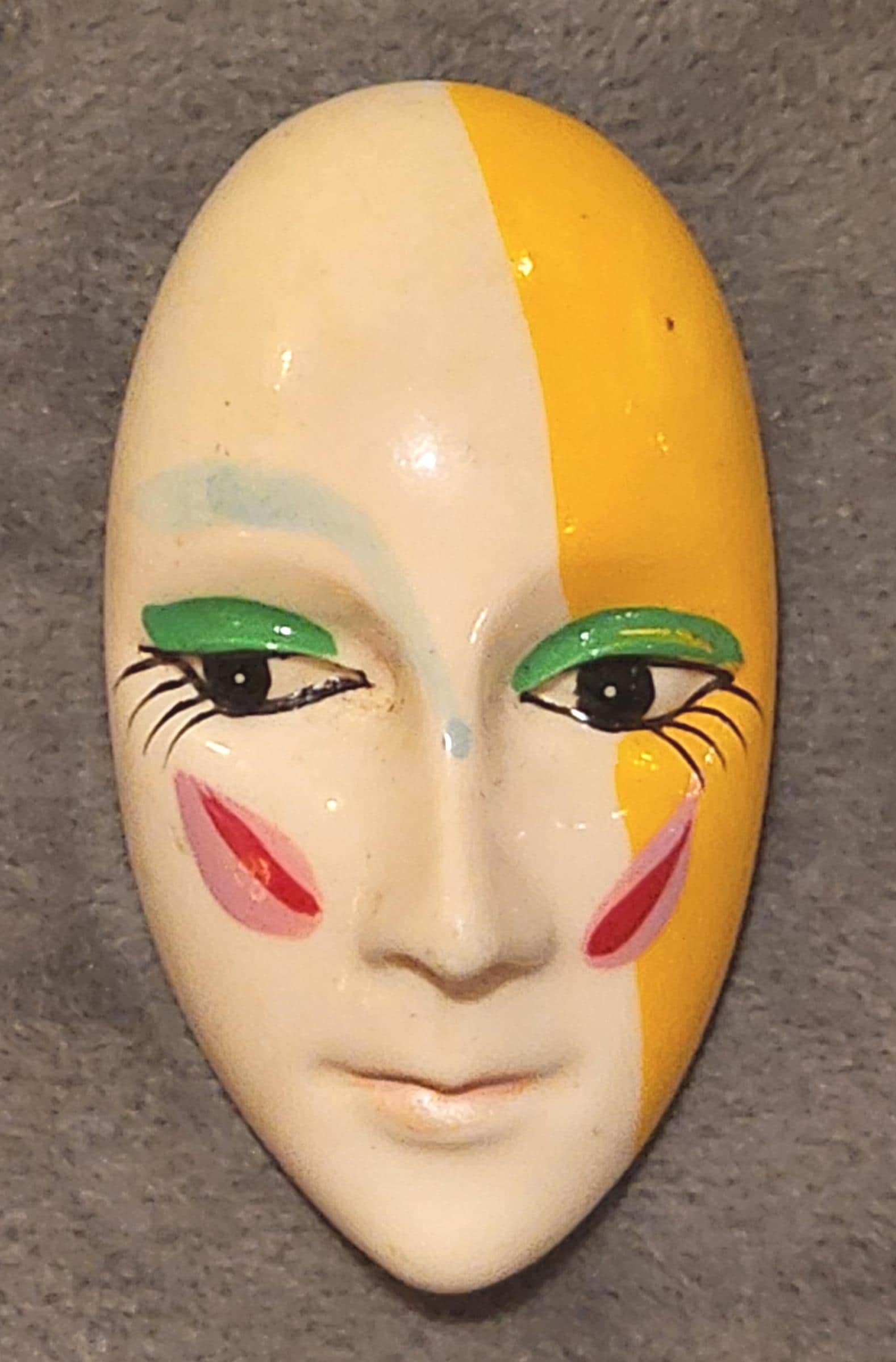 Vintage Painted Faces Pin Clown Face Brooch, Mime Pin: - Etsy
