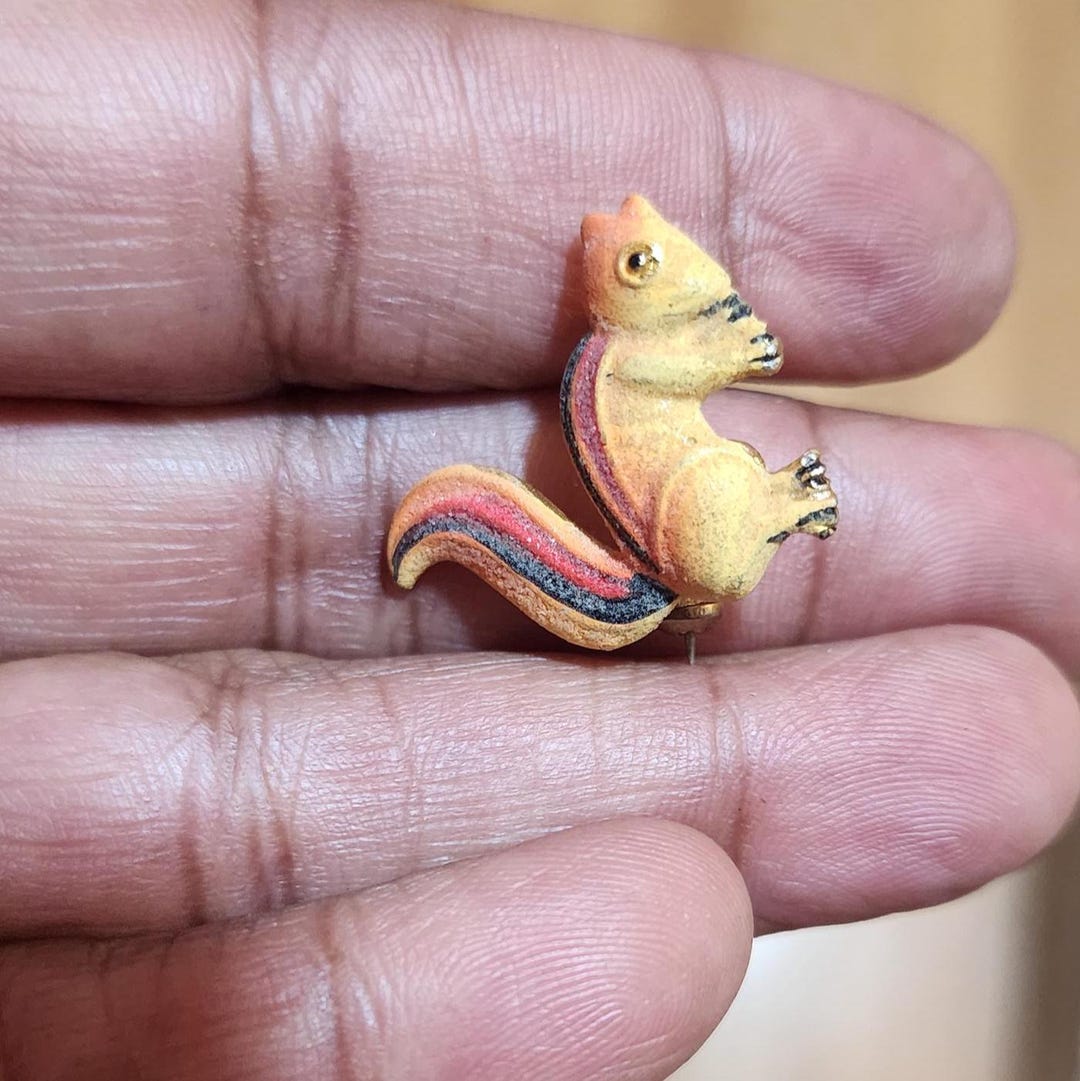 Vintage Squirrel Pin - Chipmunk Brooch Pin - Etsy