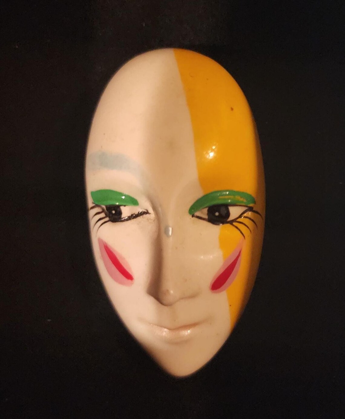 Vintage Painted Faces Pin Clown Face Brooch, Mime Pin: - Etsy