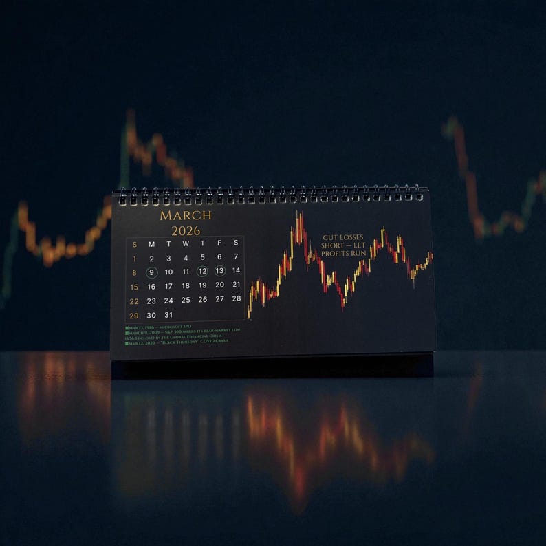 Trader Gift 2026 Desk Calendar - Stock Market Crypto History Finance ...