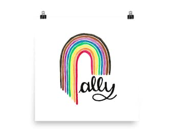 Allyship Original Illustration Print, Ally Art, Social Justice Artwork ...