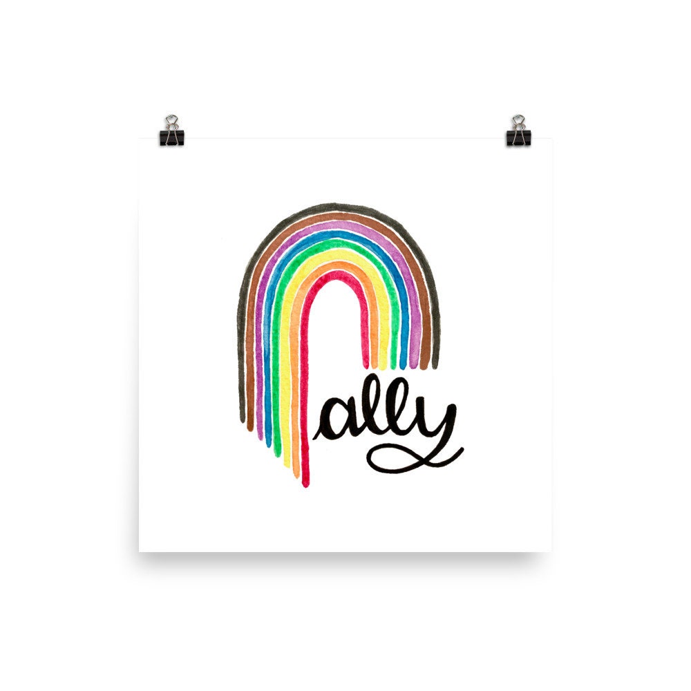 Ally Rainbow Art Print Original Watercolor Design - Etsy