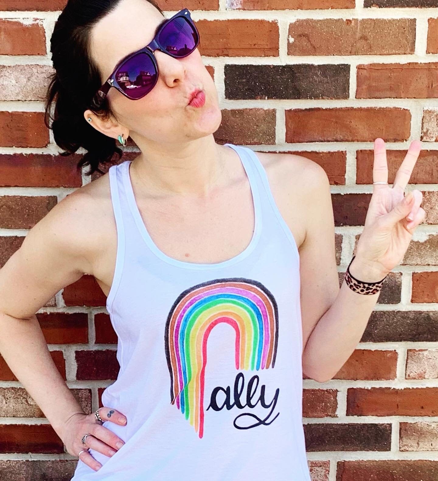 Ally Rainbow Women's Flowy Racerback Tank Top - Etsy UK