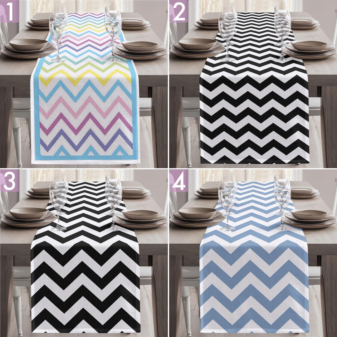 Chevron Pattern Table Runner: Modern Geometric Tablecloth, Home Gift - Etsy