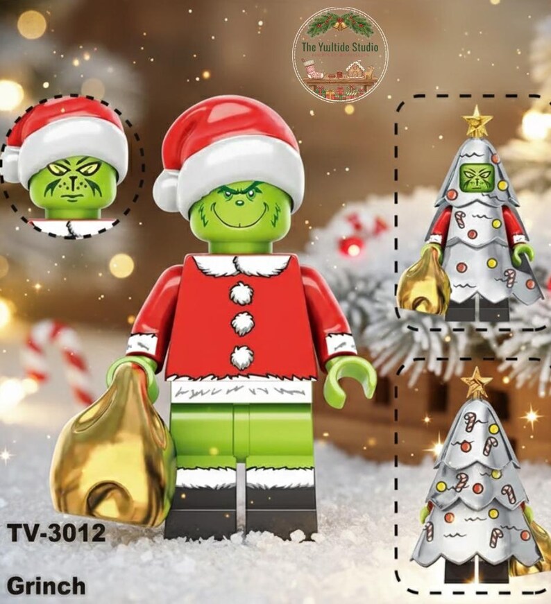 Custom Christmas Minifigure Set | Santa Figure, Festive Elf, Green ...
