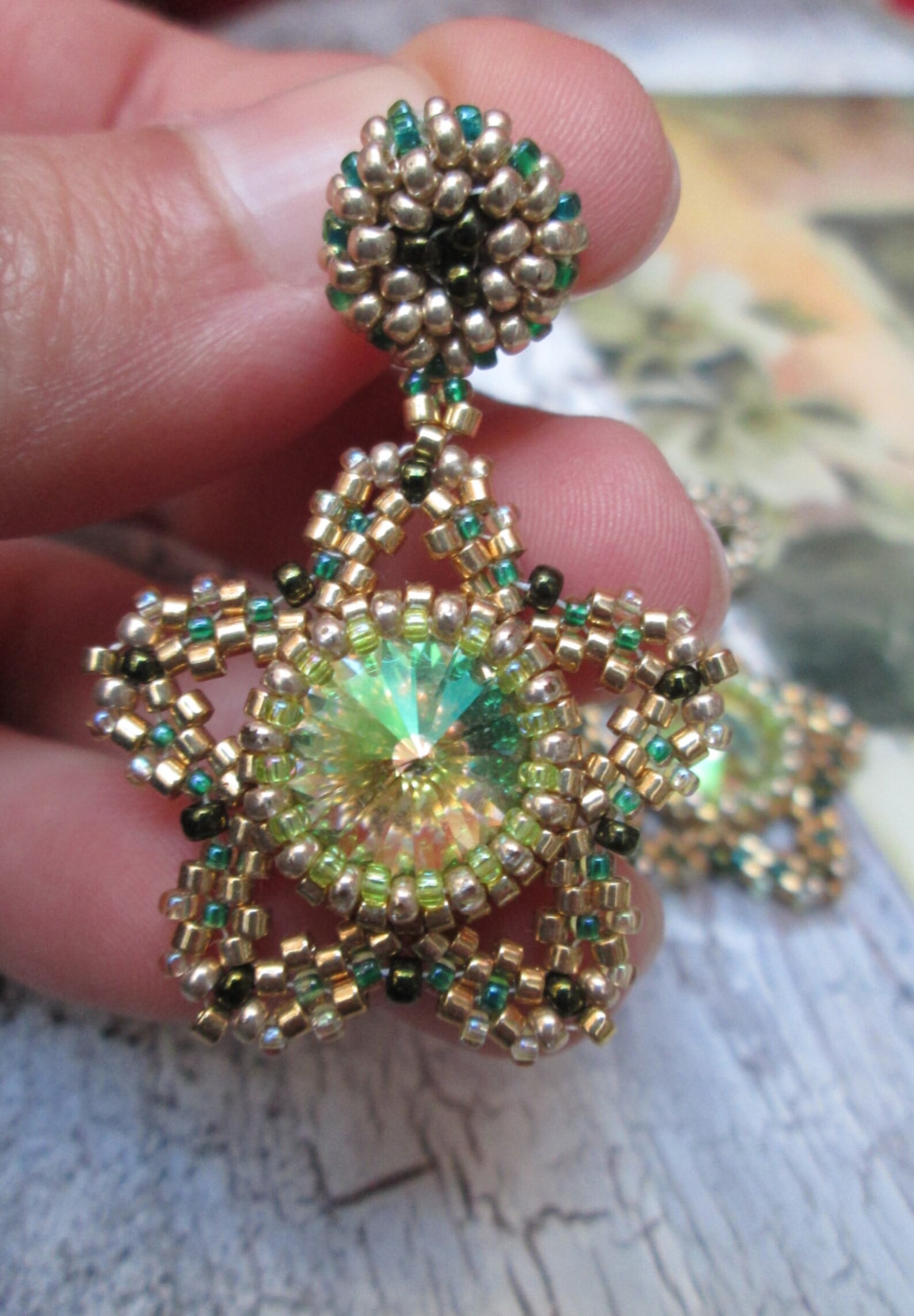 Ziva Earrings Tutorial PDF Pattern Beaded Star Earrings Tutorial ...