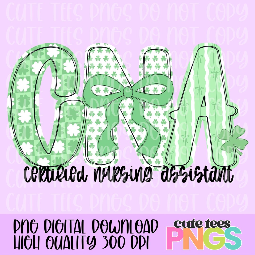 St Patrick's Day CNA Certified Nursing Assistant Shirt Png Four Leaf ...