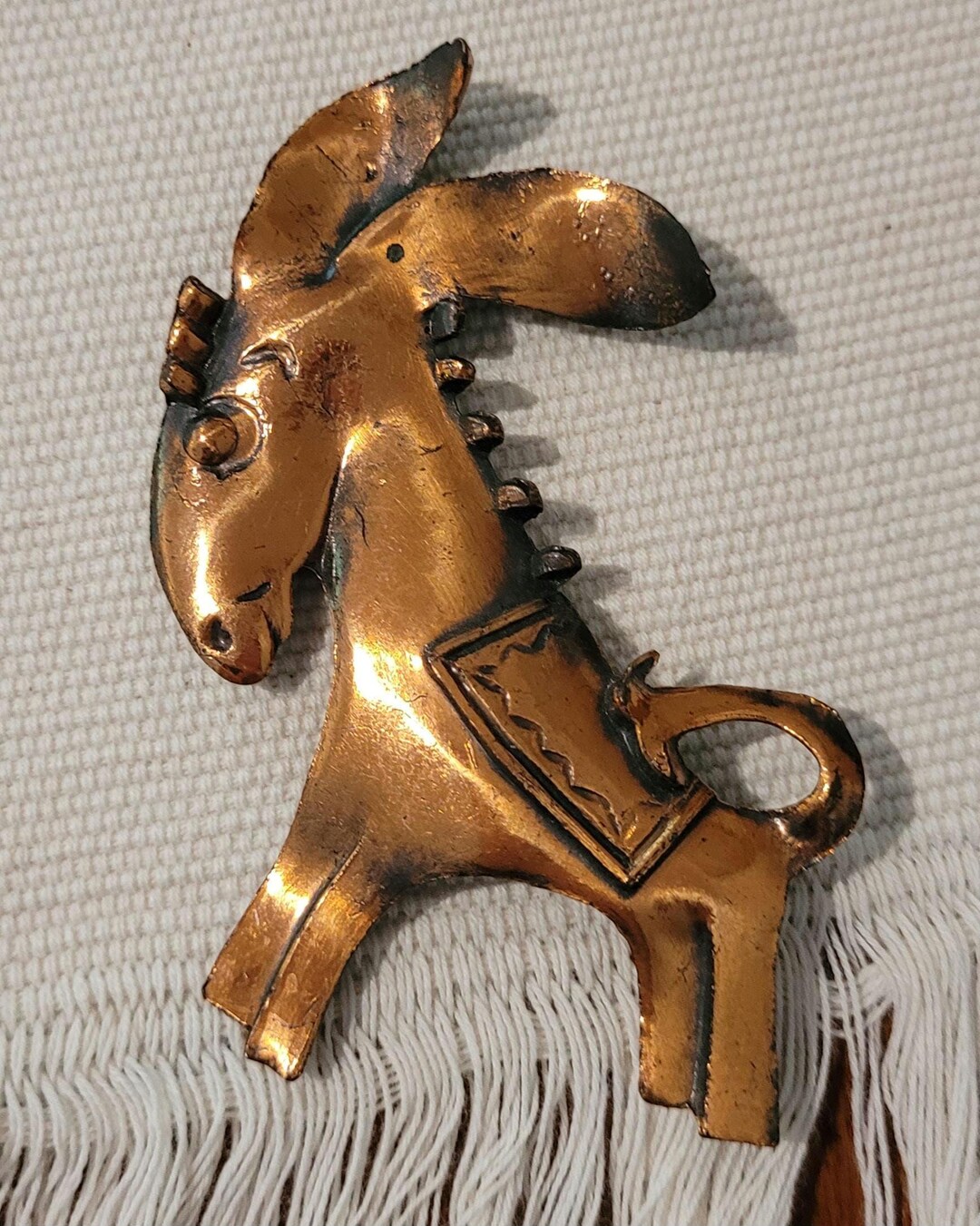 Sale Handmade Copper Donkey Brooch Unique, One of a Kind, Large Vintage ...