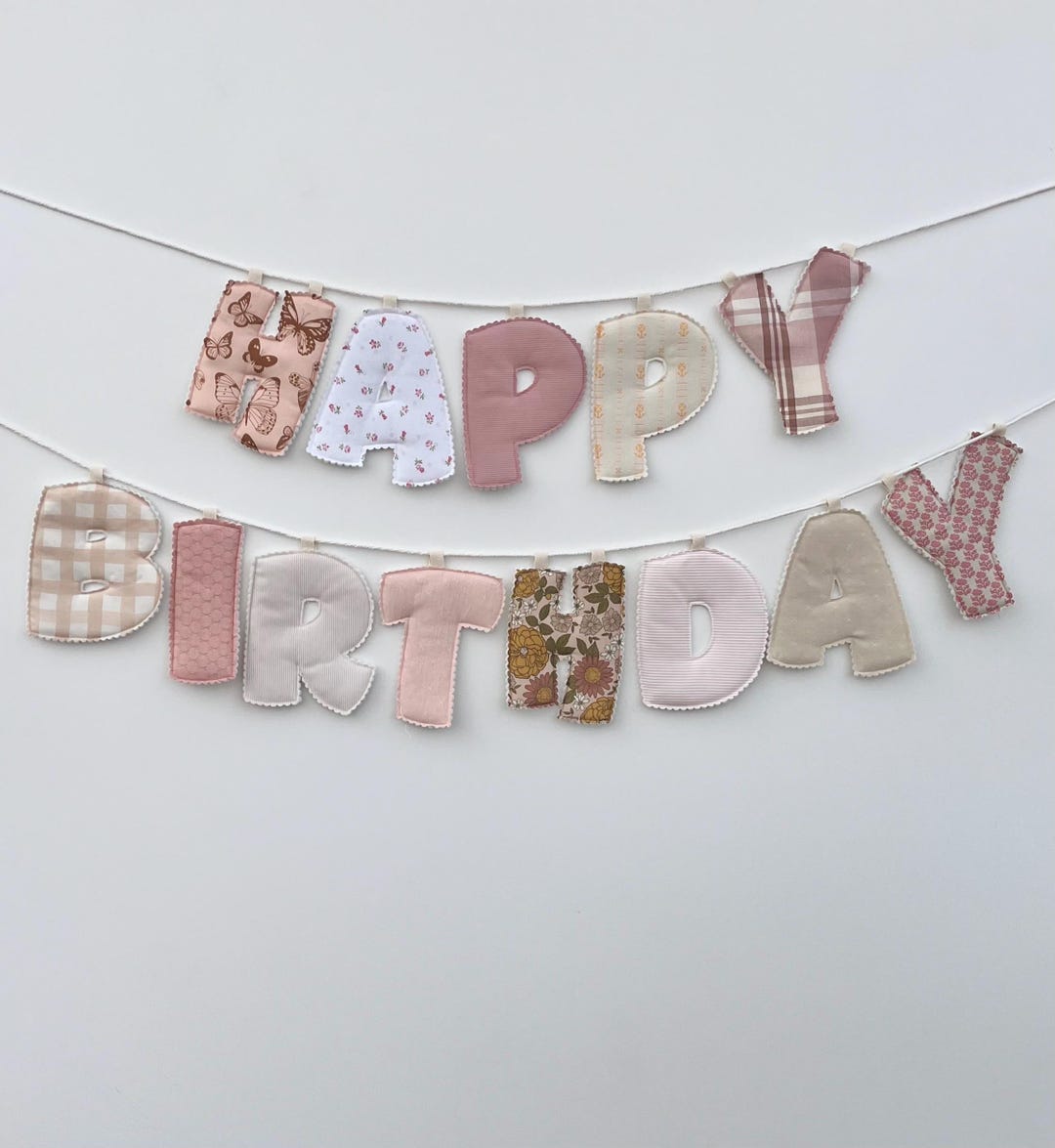 Custom Happy Birthday Quilted Fabric Banner - Etsy