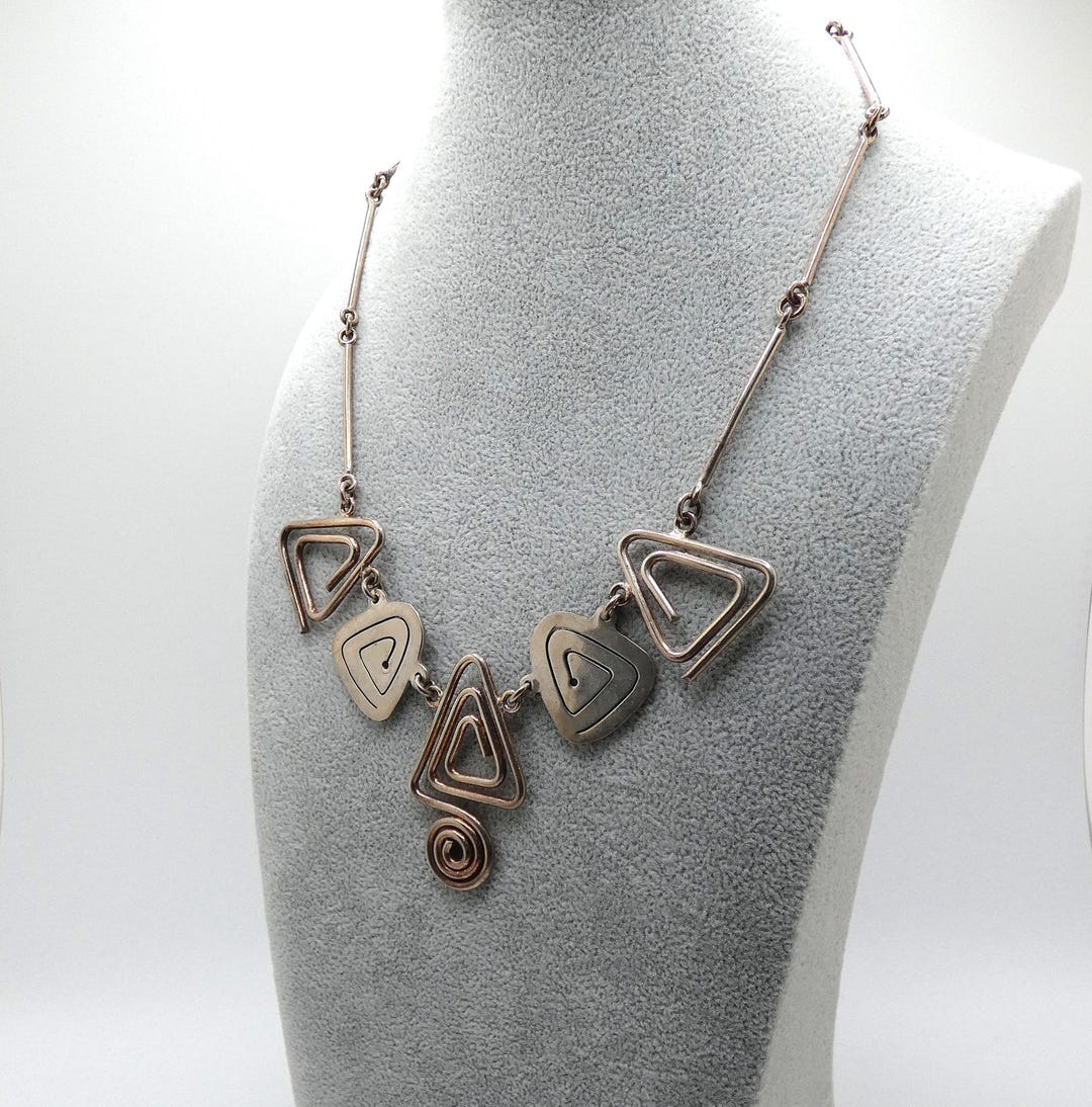 HEAVY Spiral Geometric Sacred Geometry 925 Sterling Silver Vintage ...