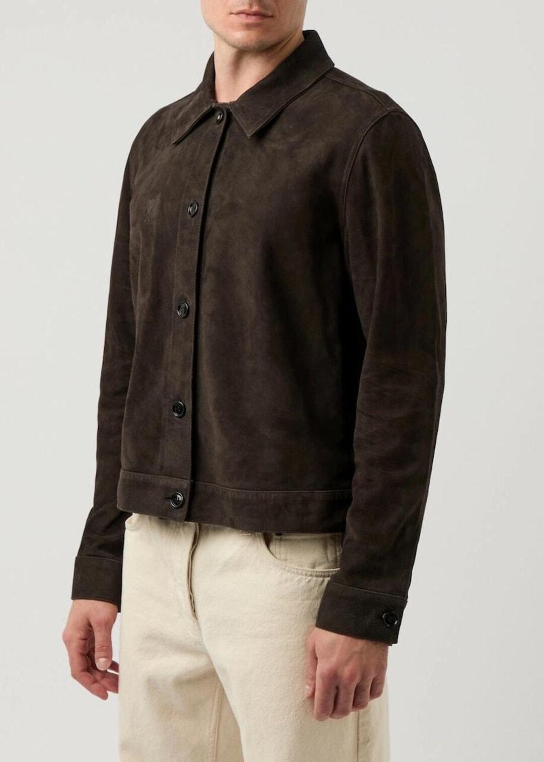 Men’s Embossed Brown Suede Jacket | Handmade Vintage Leather Coat ...
