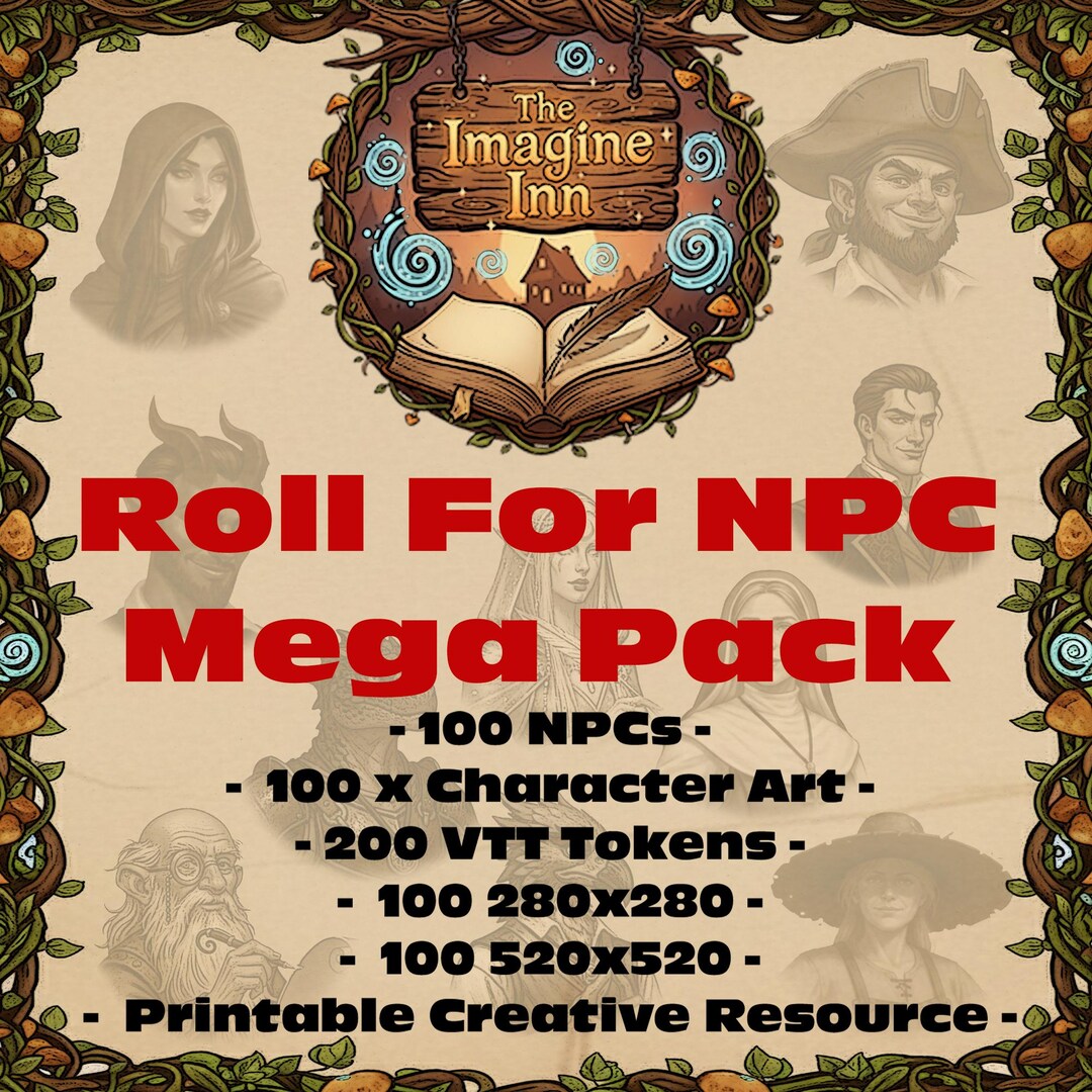 Roll for NPC Mega Pack Bundle – 100 Fully Illustrated Npcs – 200 VTT ...