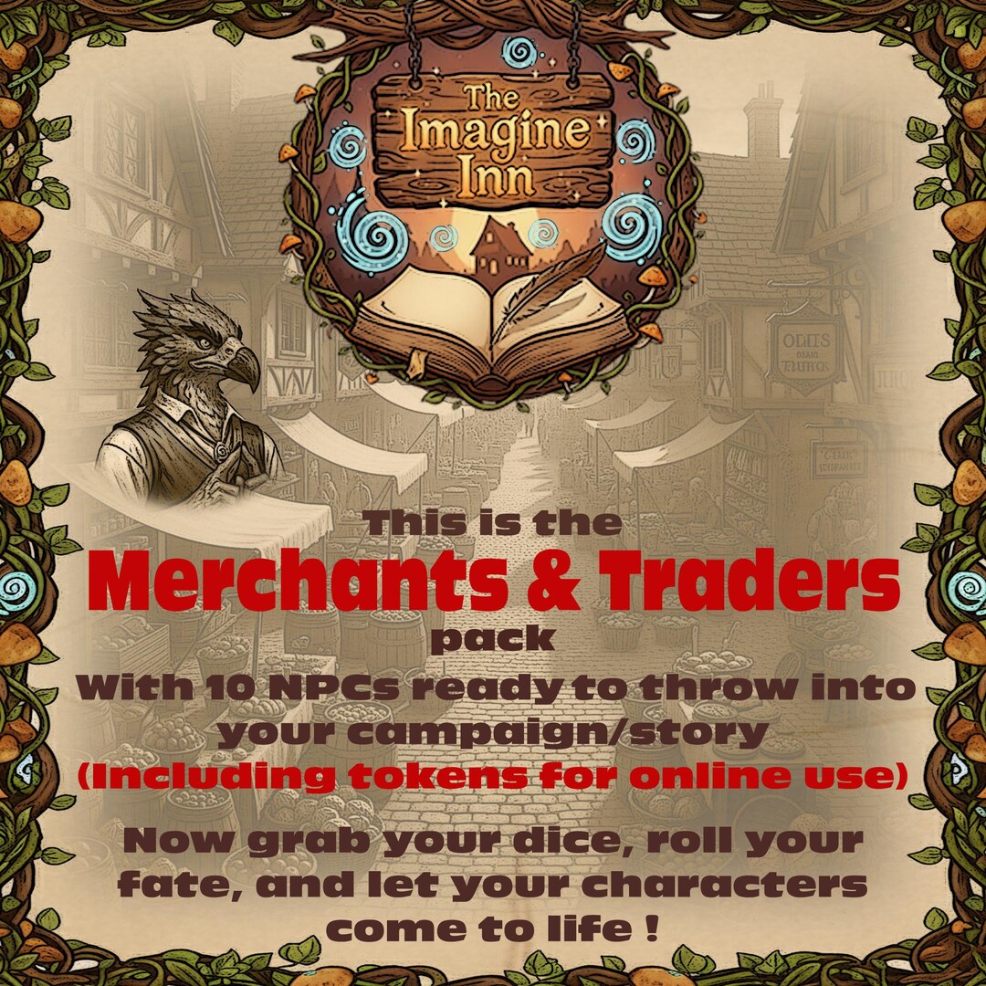 Merchants and Traders NPC Pack – Roll-for-npc | 10 Fantasy Characters ...