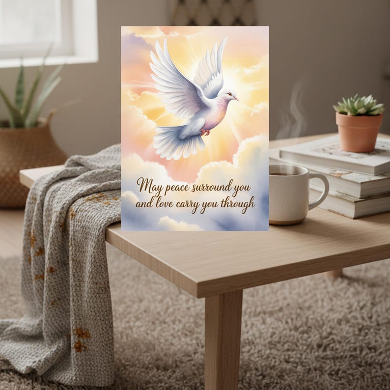 Watercolor Dove Sympathy Card | Peaceful Condolences (digital Download ...