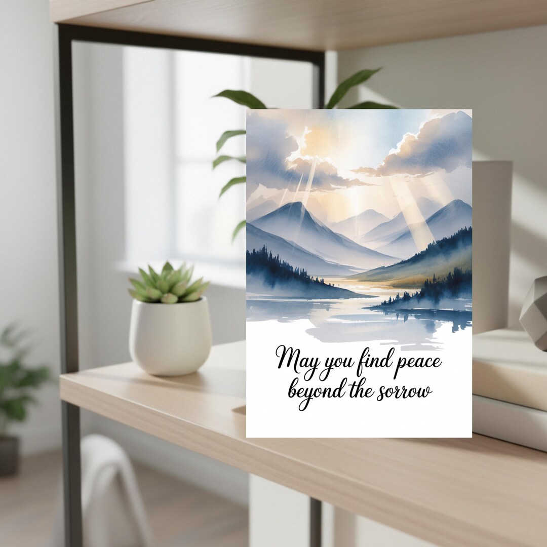 Printable Sympathy Card | Peace Beyond the Sorrow | Watercolor Memorial ...