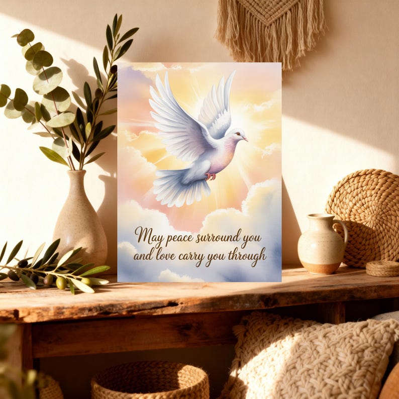 Watercolor Dove Sympathy Card | Peaceful Condolences (digital Download ...
