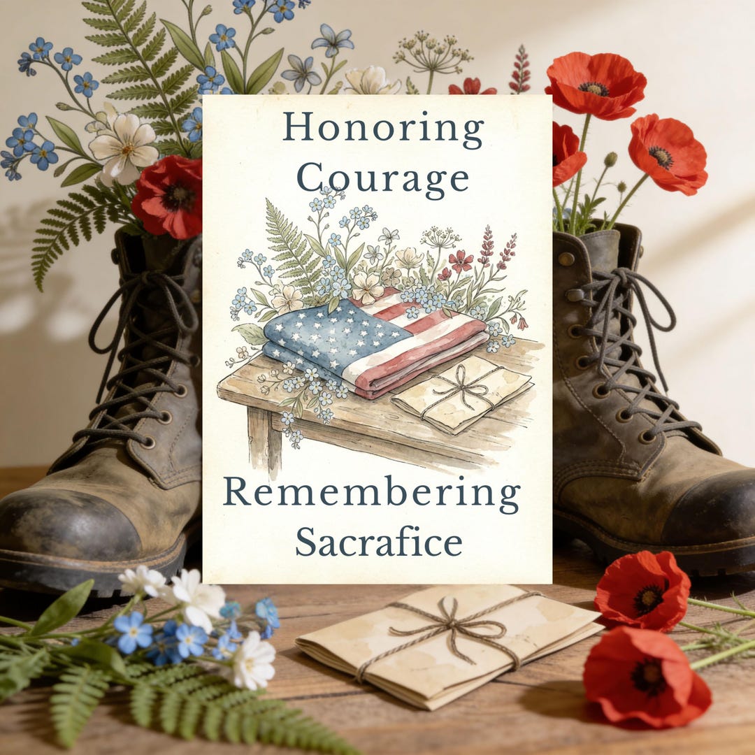 Memorial Day Card Digital Download, Military Honor Printable, Patriotic ...