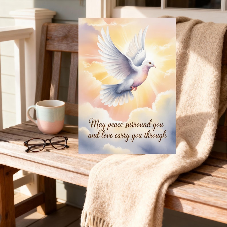 Watercolor Dove Sympathy Card | Peaceful Condolences (digital Download ...