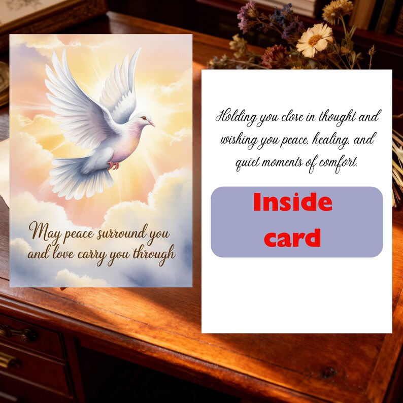 Watercolor Dove Sympathy Card | Peaceful Condolences (digital Download ...