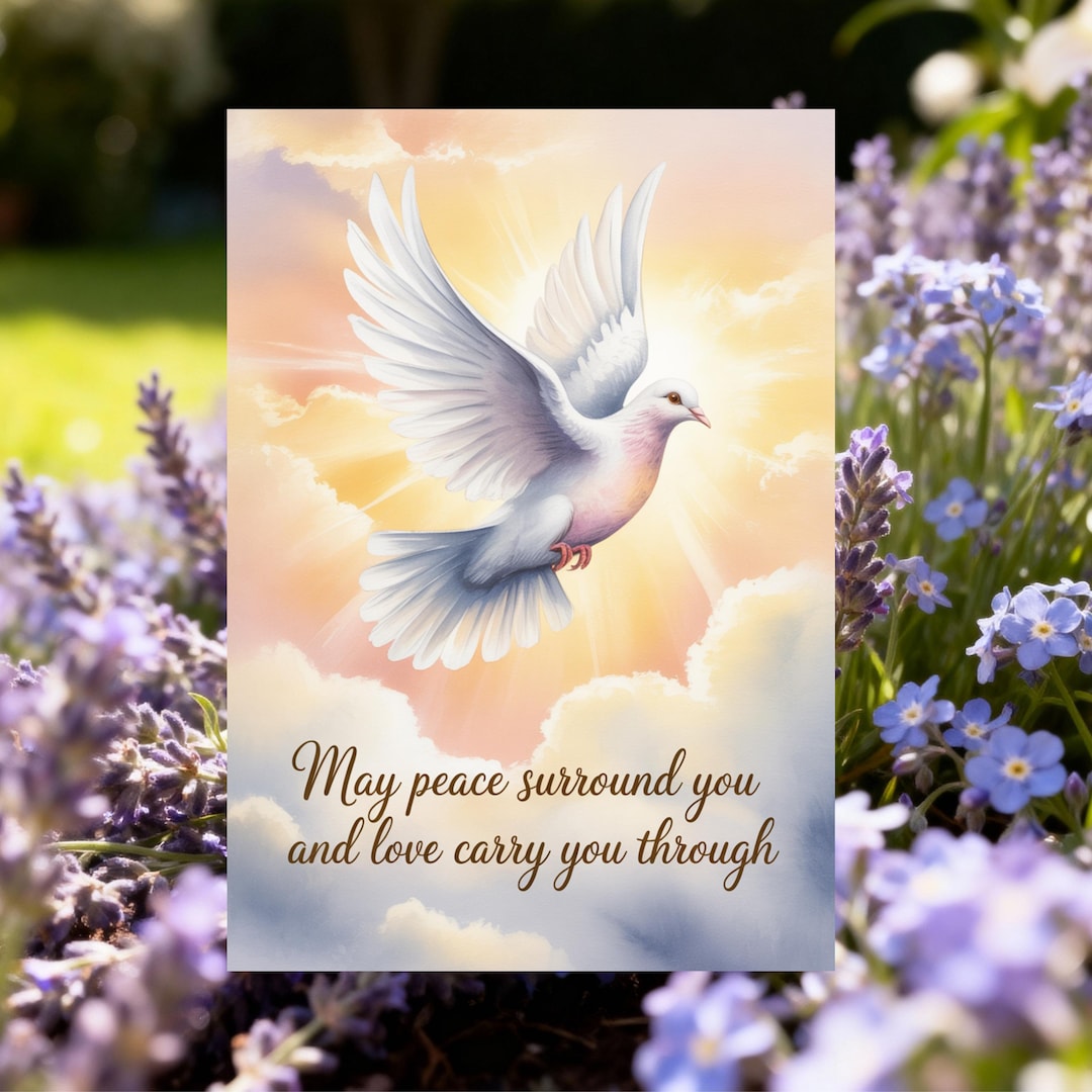 Watercolor Dove Sympathy Card | Peaceful Condolences (digital Download ...