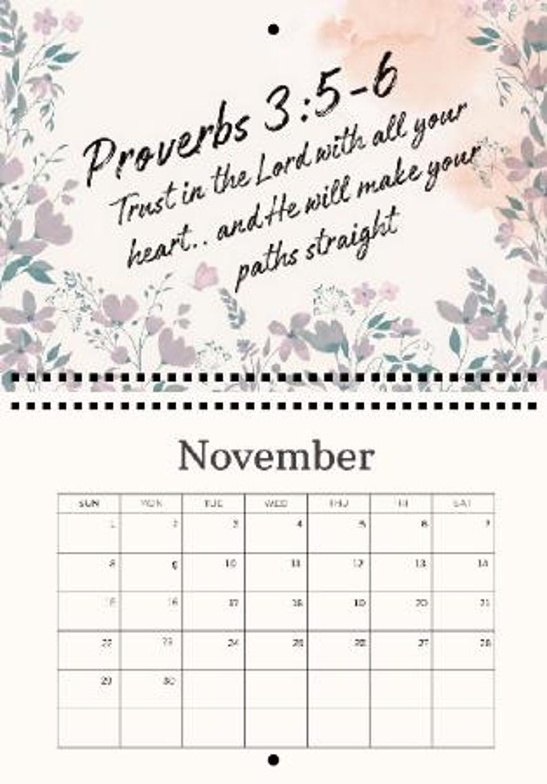 2026 Scripture Bible Verse Calendar DIGITAL Download - Etsy