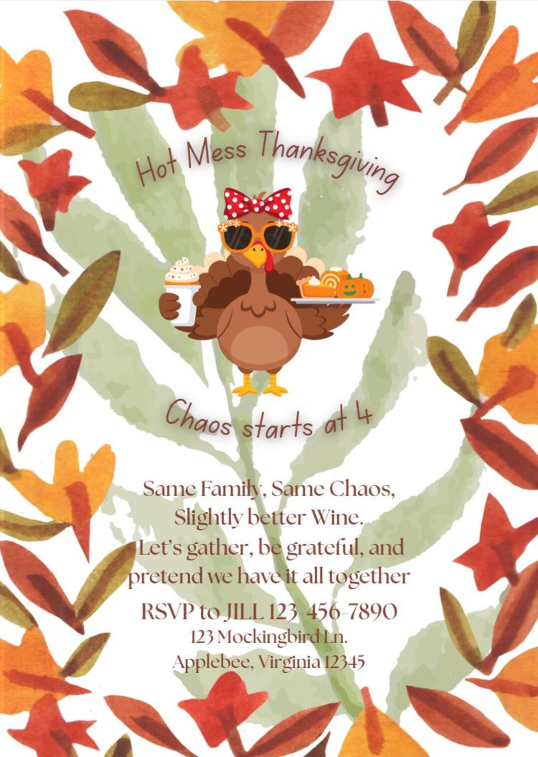 Fully Customizable Thanksgiving Invitation - Etsy