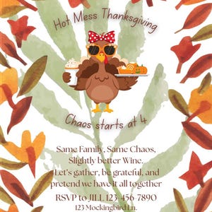 Fully Customizable Thanksgiving Invitation - Etsy