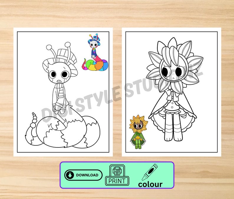 Dandy's World Colouring Pages : 25 Printable Gamer Character Pages (A4 ...