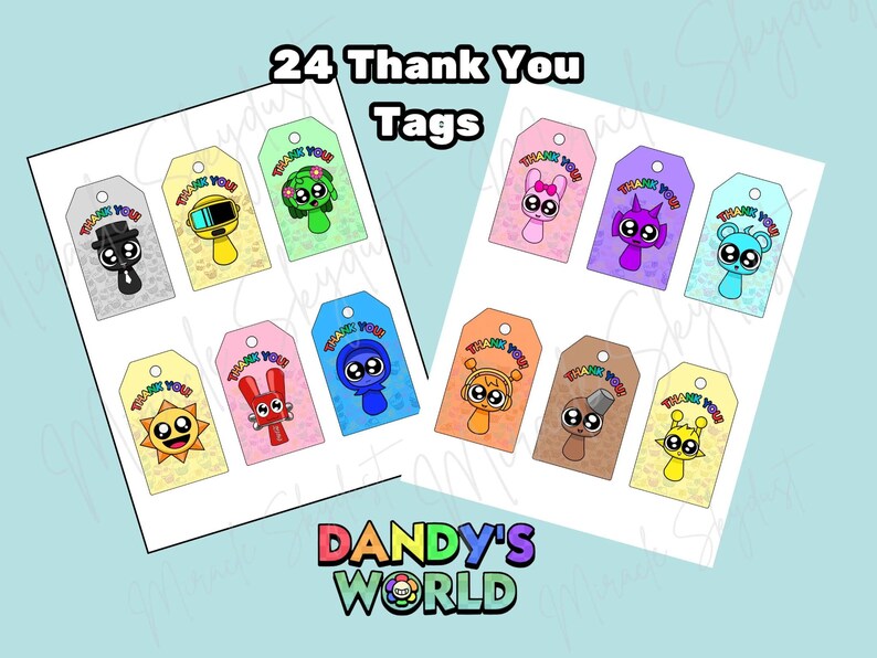 SPRUNKI Gift Tags: 24 Unique Printable Designs (digital Download) Thank ...