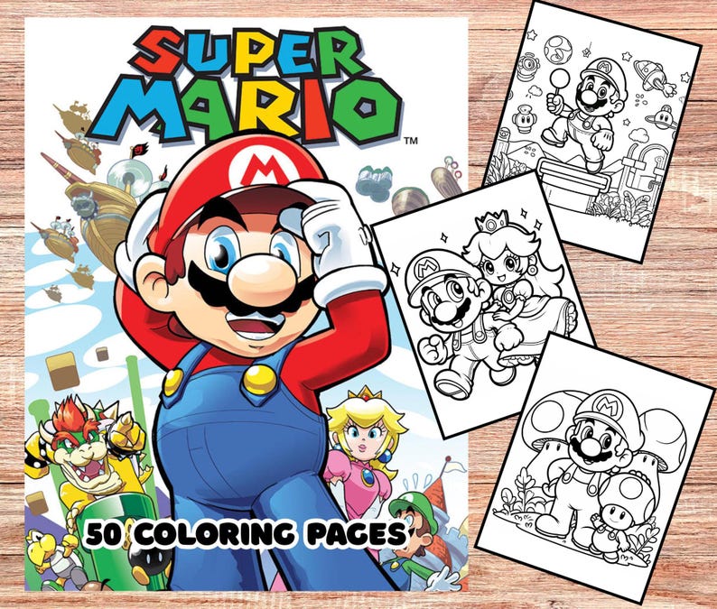 Super Mario Coloring Pages: 50 Printable Cartoon Activities (PDF ...