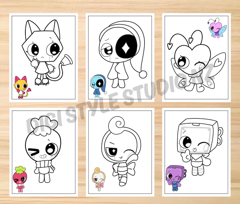 Dandy's World Colouring Pages : 25 Printable Gamer Character Pages (A4 ...
