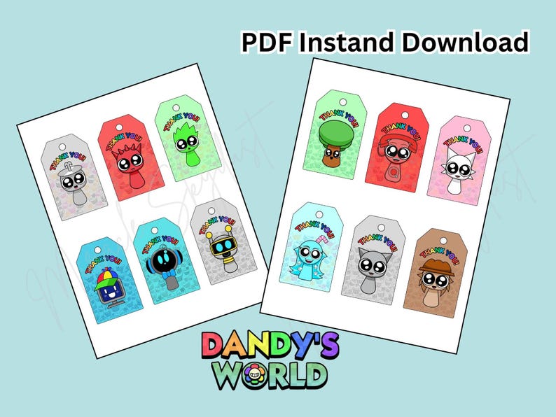 SPRUNKI Gift Tags: 24 Unique Printable Designs (digital Download) Thank ...