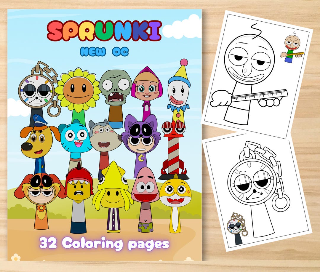 Sprunki Characters NEW OC Coloring Book: 32 Printable Pages (PDF) - Etsy
